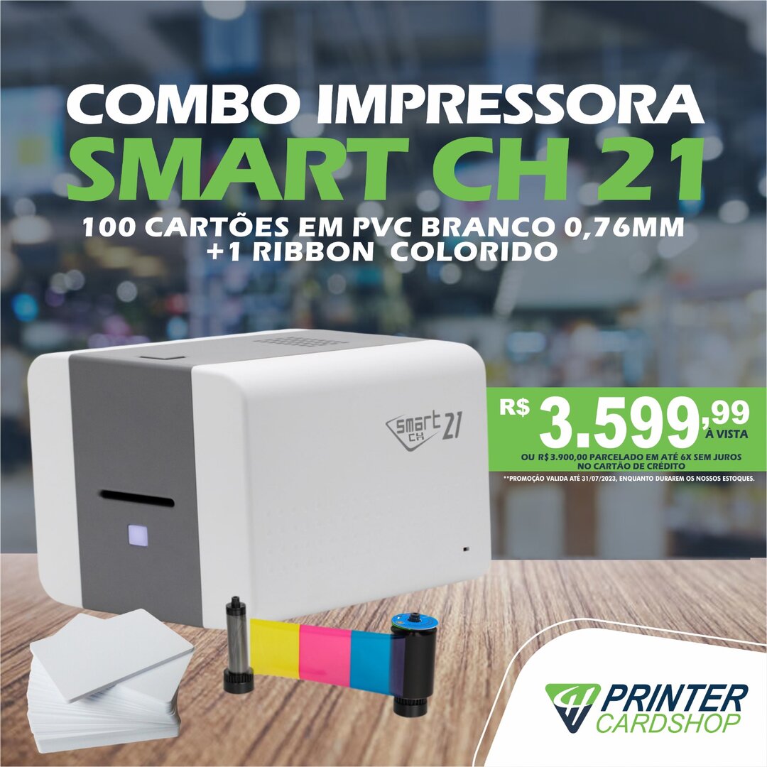 Impressora de Cartões e Cracha Smart CH 21 - Alta Gama Prime